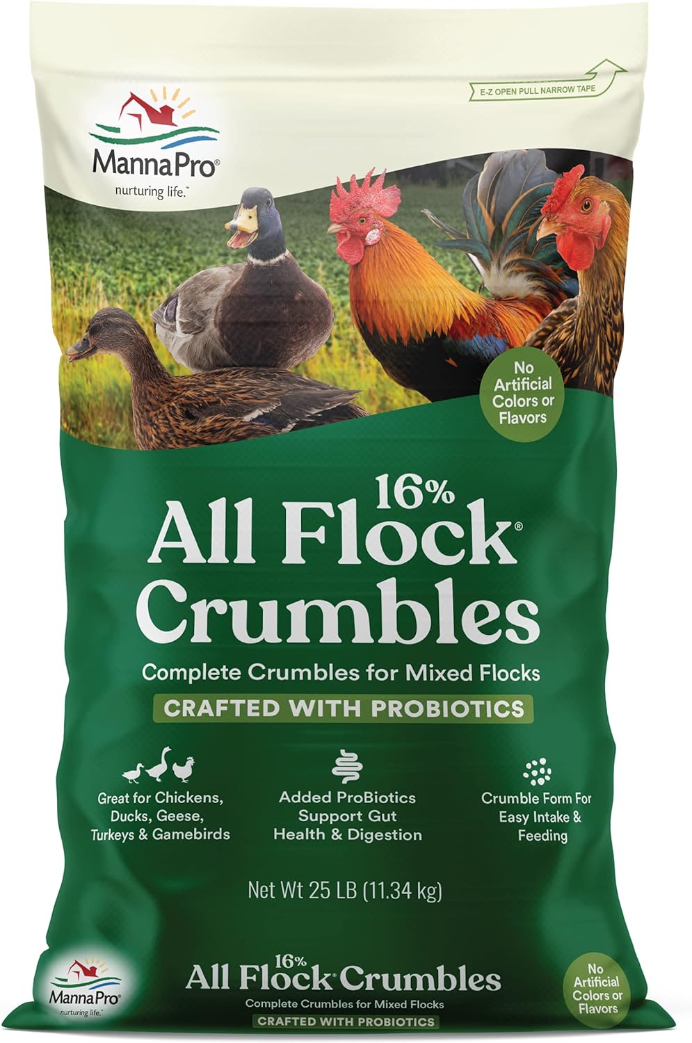 All Flock Crumbles | 25 LBS Complete Feed for Chickens, Ducks, Geese ...